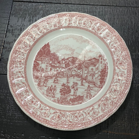 Corona | Dining | Set Of 4 Corona Pink Transfer Ware Scenic 8 Plates ...